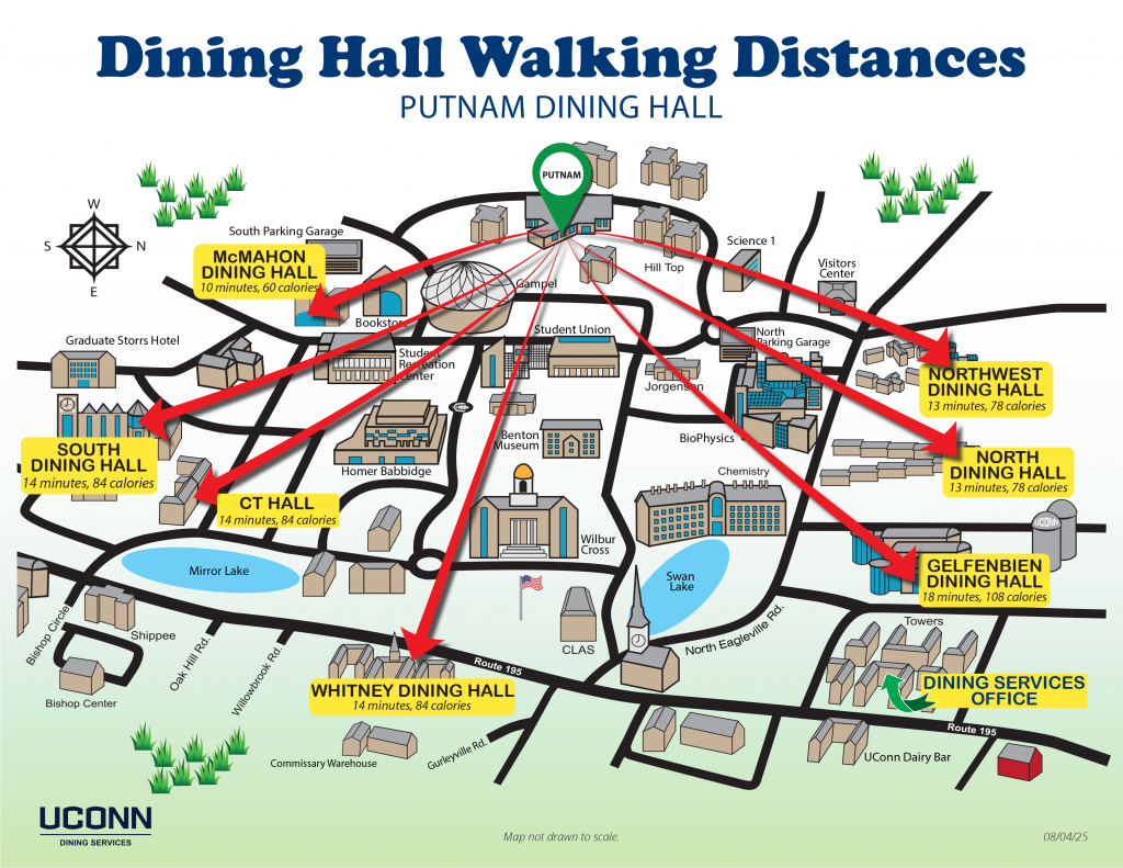 Distance to the Dining Halls | Dining Services | Division of Student ...